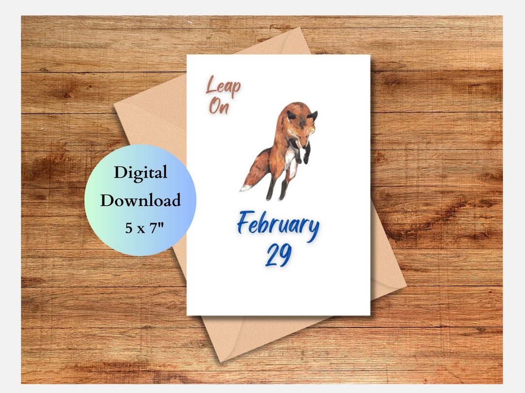 Leap on Leap Day Birthday Card, Printable Leap Day Birthday Card ...