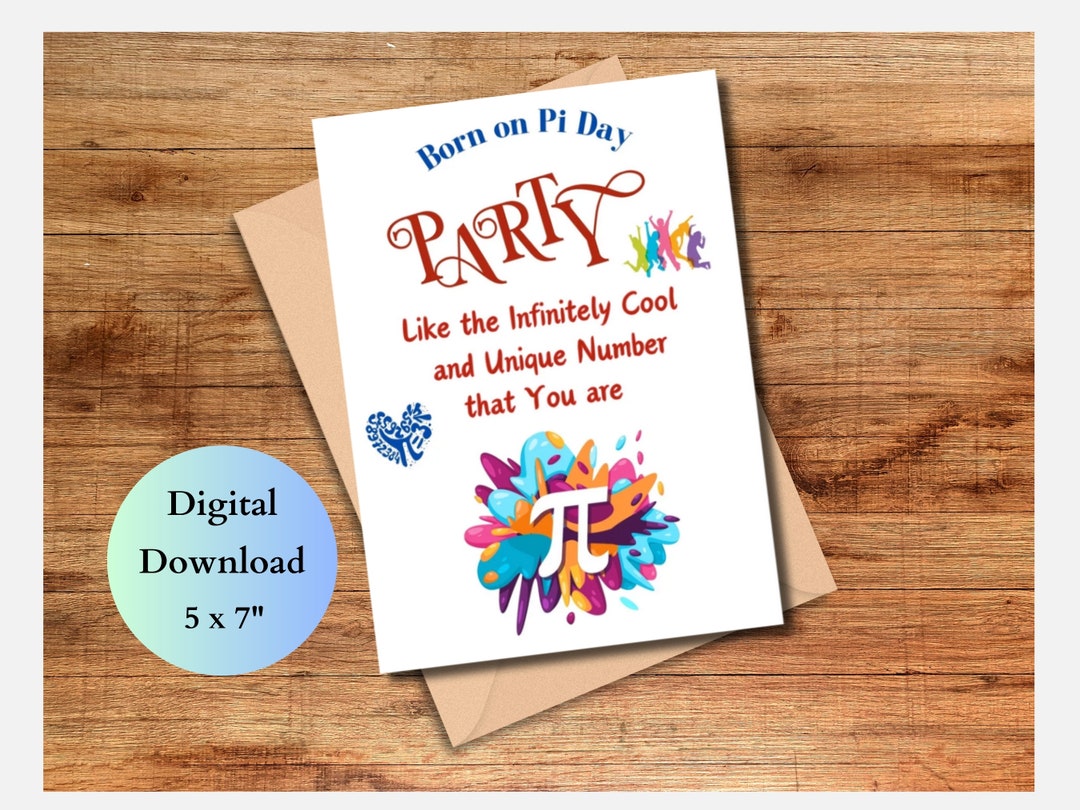Born on Pi Day Birthday Party Card for Math Lovers or Those Who ...