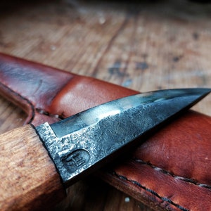 Handforged Sharp Bushcraft Knife With Viking Model Leather Sheath Made ...