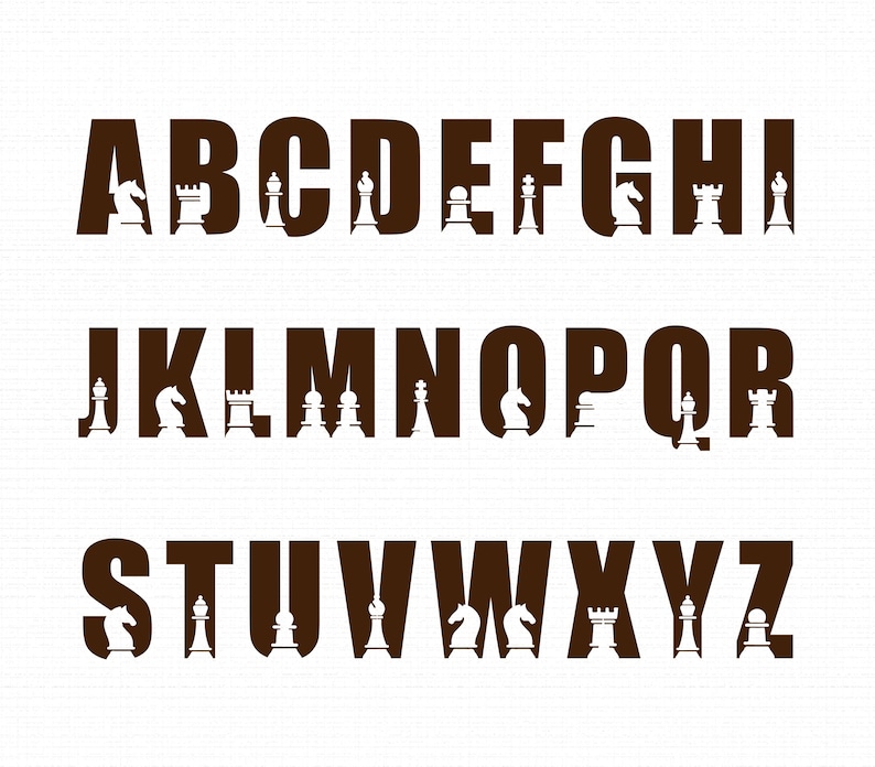 Chess Alphabet Font (svg, Png, Otf) - Etsy