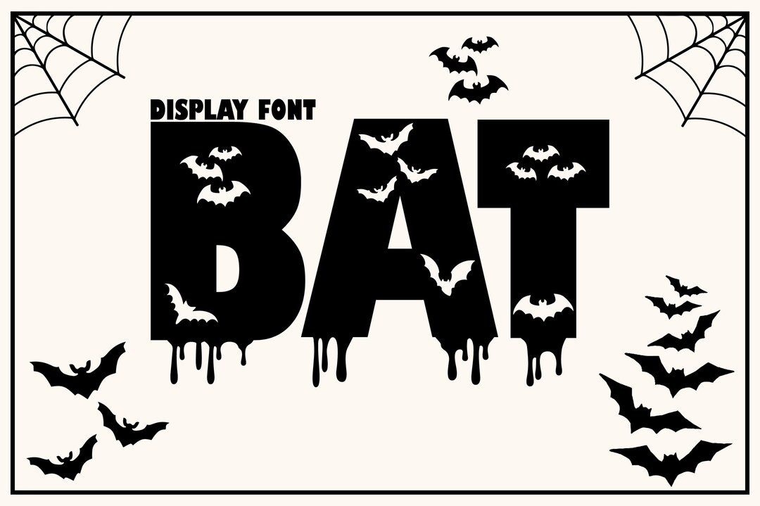 Bat Display Fonts is a Trendy and Unique Decorative Font Specially - Etsy