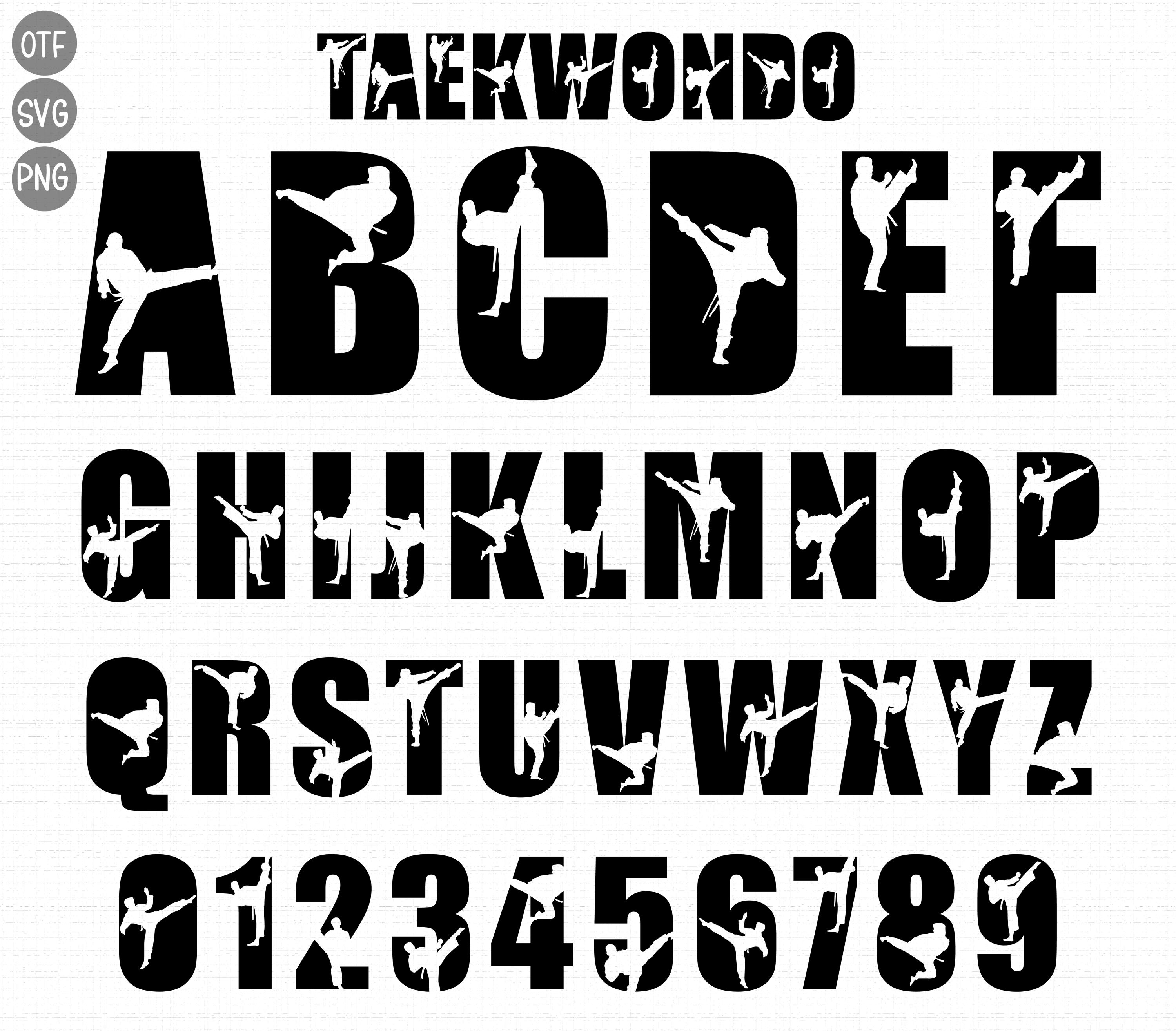 Taekwondo Font Svg, Taekwondo Letters Svg Png, Alphabet Font Svg ...