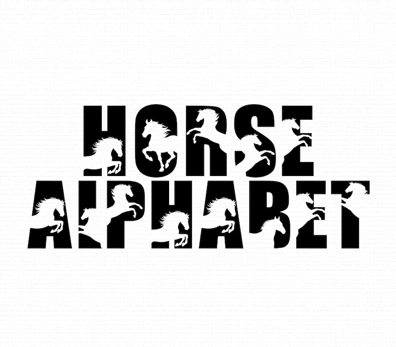 Horse Font Alphabet, Equestrian Letters, Numbers (SVG PNG OTF) - Etsy