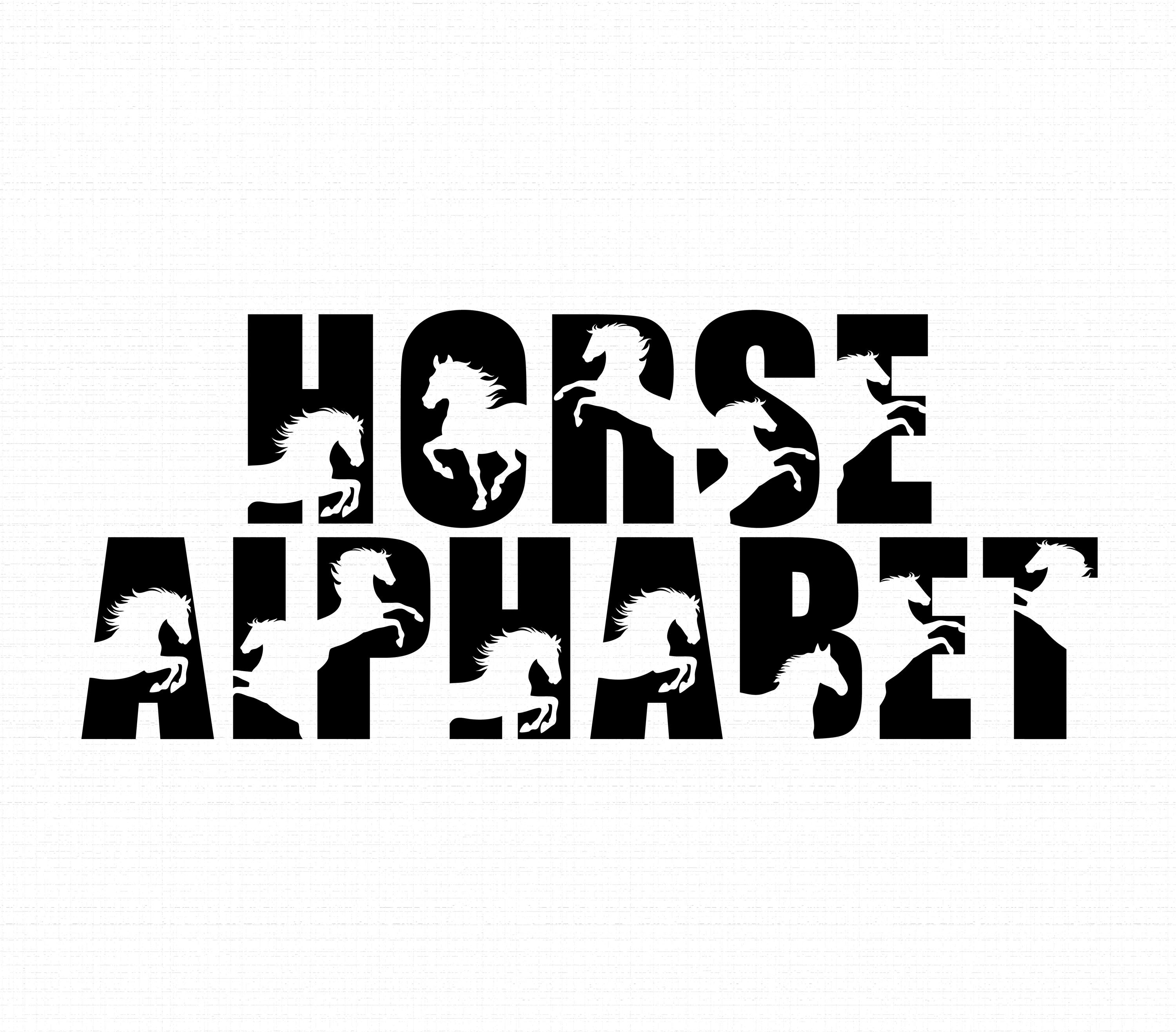 Horse Font Alphabet, Equestrian Letters, Numbers (SVG PNG OTF) - Etsy
