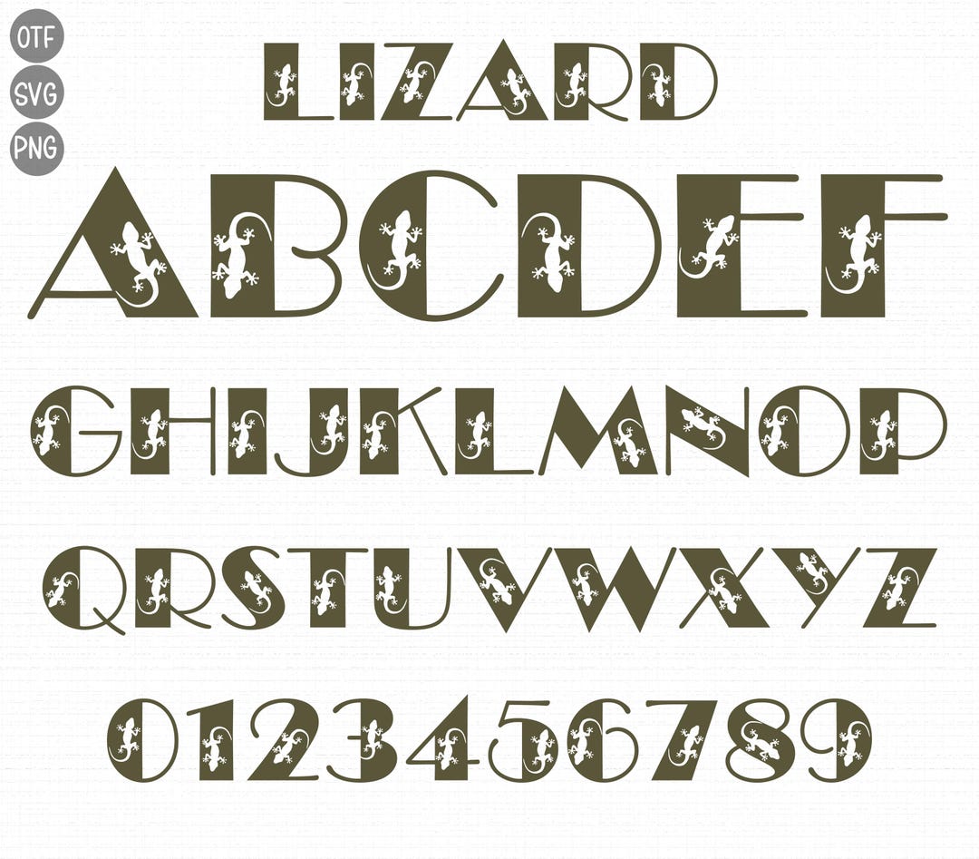 Lizard Font Svg, Lizard Letters Svg Png, Alphabet Font Svg, Lizard ...