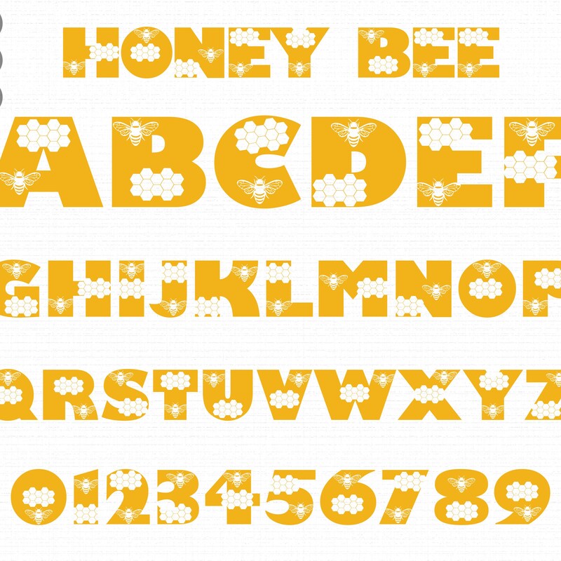 Honey Bee Alphabet - Etsy