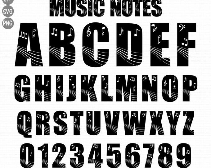 Musical Academy Font--ttf--all Letters of the Alphabet Represented by ...