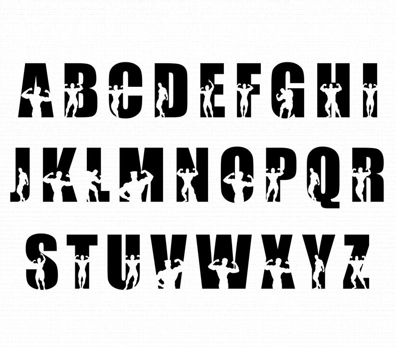 Gym Font Svg, Gym Letters Svg Png, Alphabet Font Svg, Gym Alphabet Svg ...