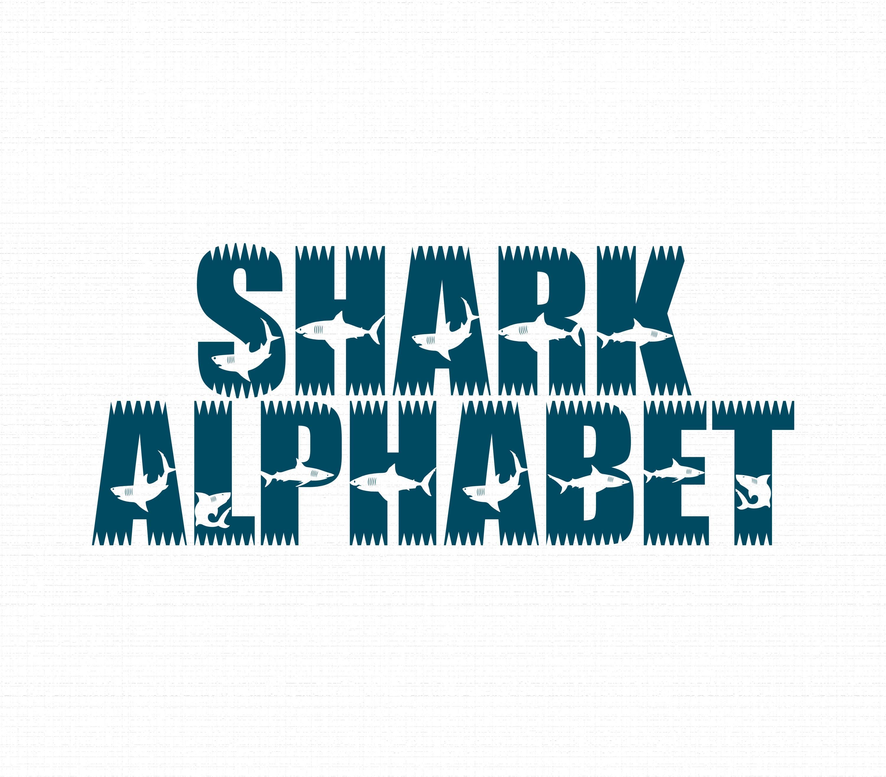 Shark Font Svg, Shark Letters Svg Png, Alphabet Font Svg, Shark ...