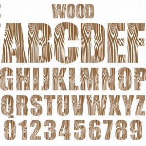 Wood Font Svg, Wood Letters Svg Png, Alphabet Font Svg, Wood Alphabet ...
