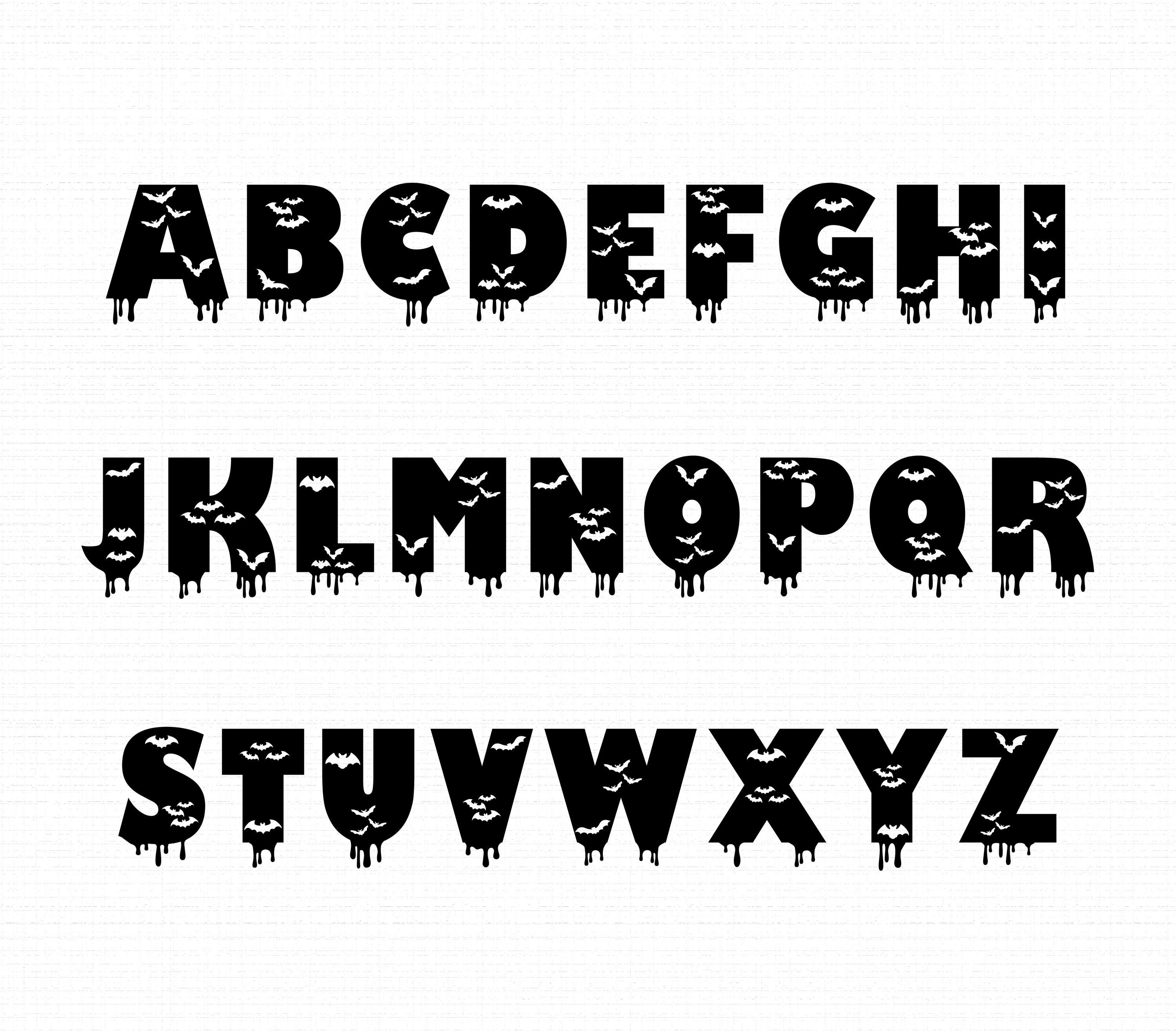 Bat Font Svg, Bat Letters Svg Png, Alphabet Font Svg, Bat Alphabet Svg ...