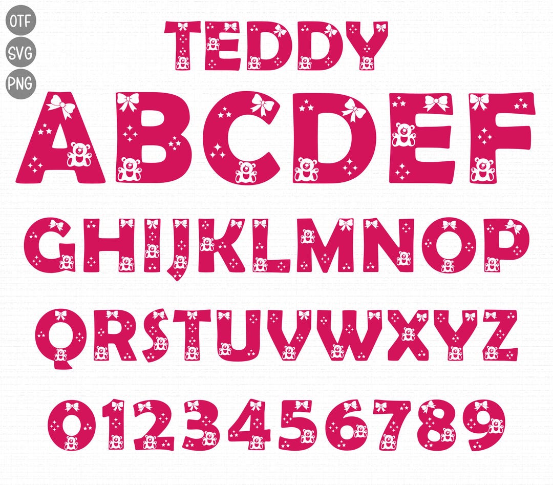 Teddy Bear Alphabet Font, Letters Svg Png (otf, Svg) - Etsy UK