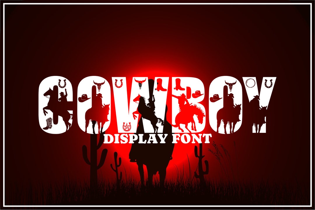 Cowboy Display Font Decorative Font Specially - Etsy