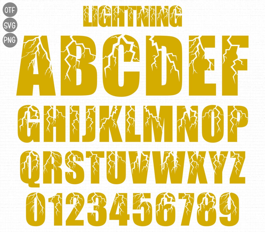 Lightning Font Svg, Lightning Letters Svg Png, Alphabet Font Svg, Lightning Alphabet Svg ...