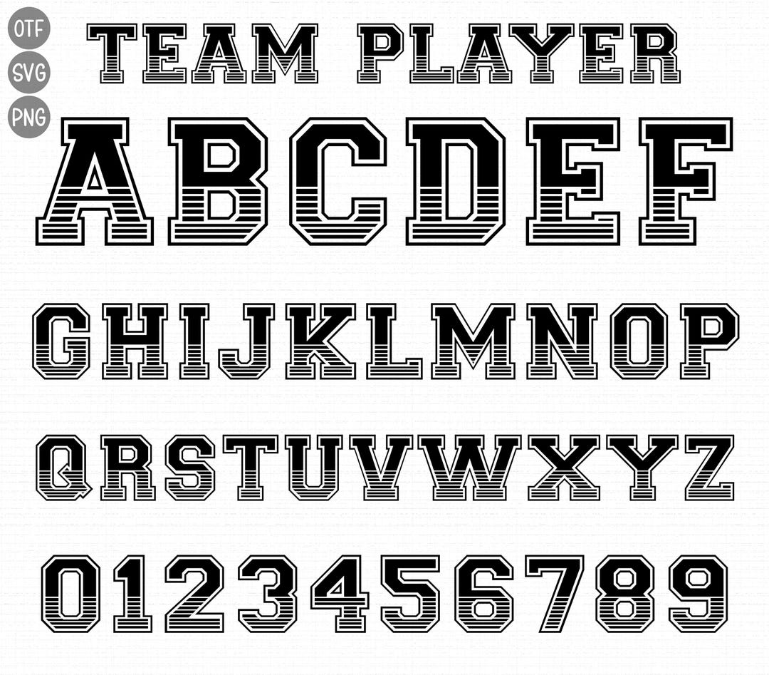 Team Player Letters, Athletic Sport Type - Etsy