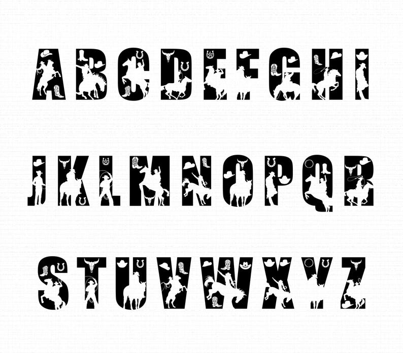 Cowboy Font SVG, Western Alphabet (otf, Svg, Png) - Etsy