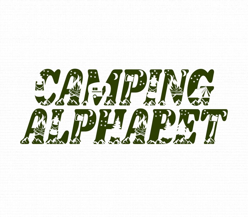 Camping Font Svg, Camping Letters Svg Png, Alphabet Font Svg, Camping ...