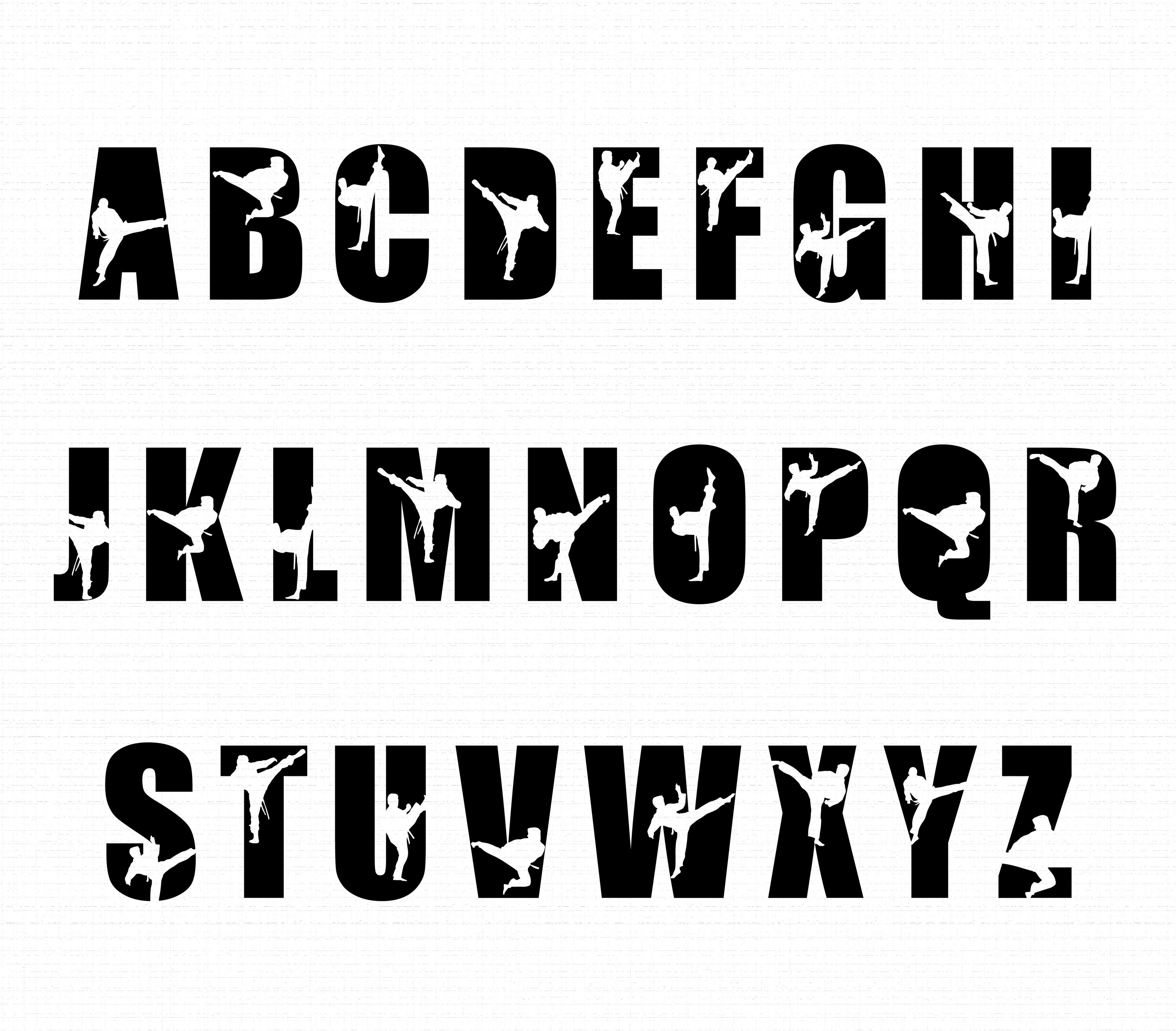 Taekwondo Font Svg, Taekwondo Letters Svg Png, Alphabet Font Svg ...