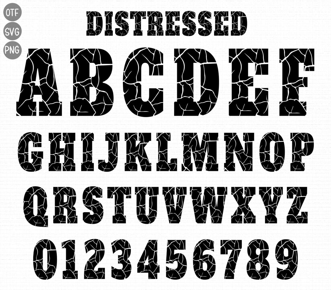 Distressed Font Svg, Distressed Letters Svg Png, Alphabet Font Svg ...