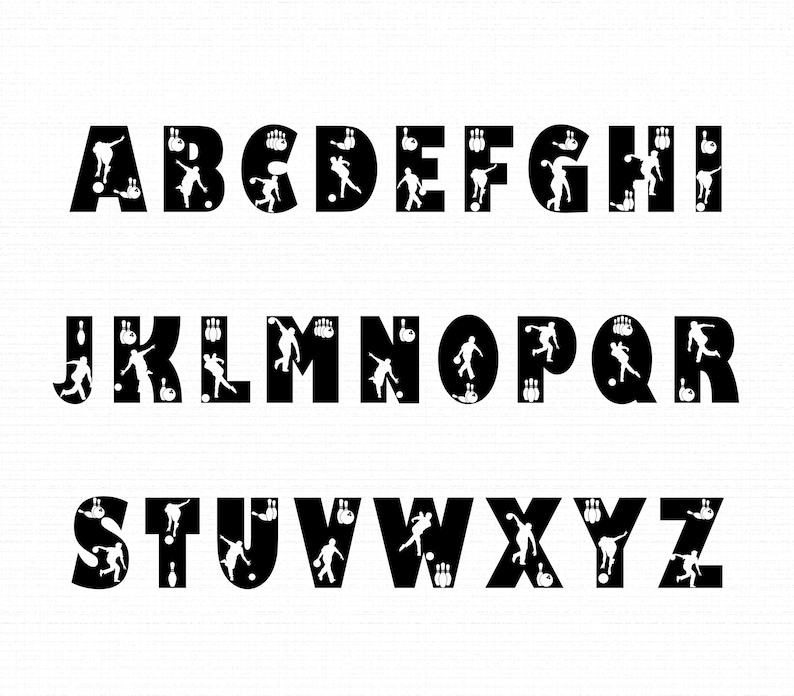 Bowling Font (svg, Letters & Numbers, Png) - Etsy