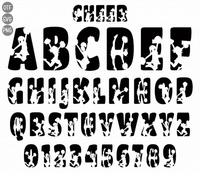 Cheer Font Svg, Cheer Letters Svg Png, Alphabet Font Svg, Cheer ...