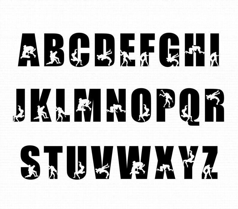 Wrestling Font Svg, Wrestling Letters Svg Png, Alphabet Font Svg ...