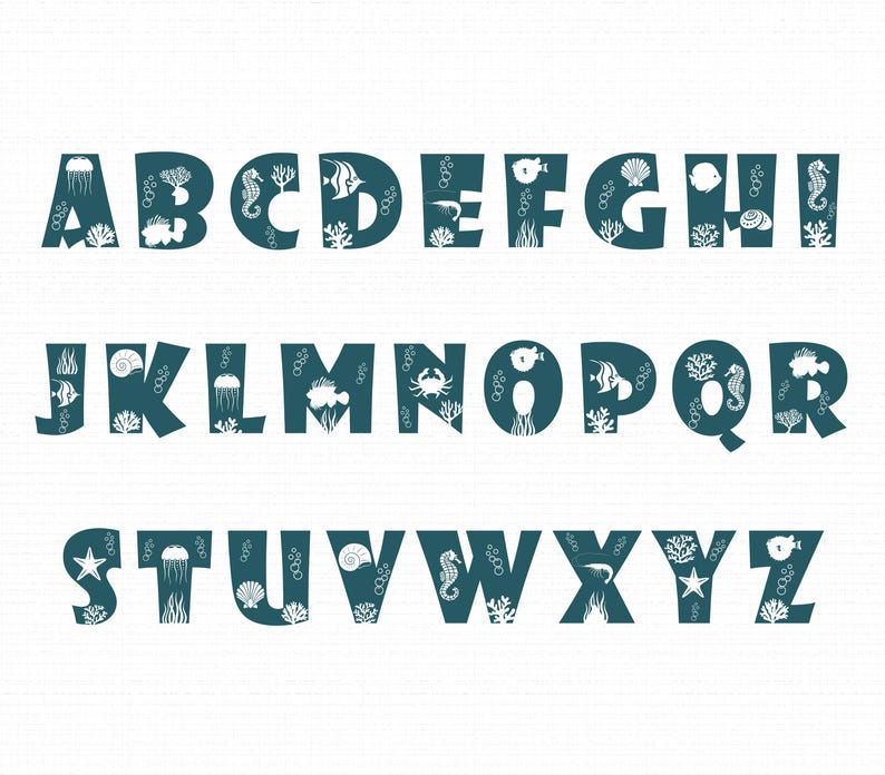 Ocean Font, Thick Display Alphabet (svg, Png, Otf) - Etsy Australia