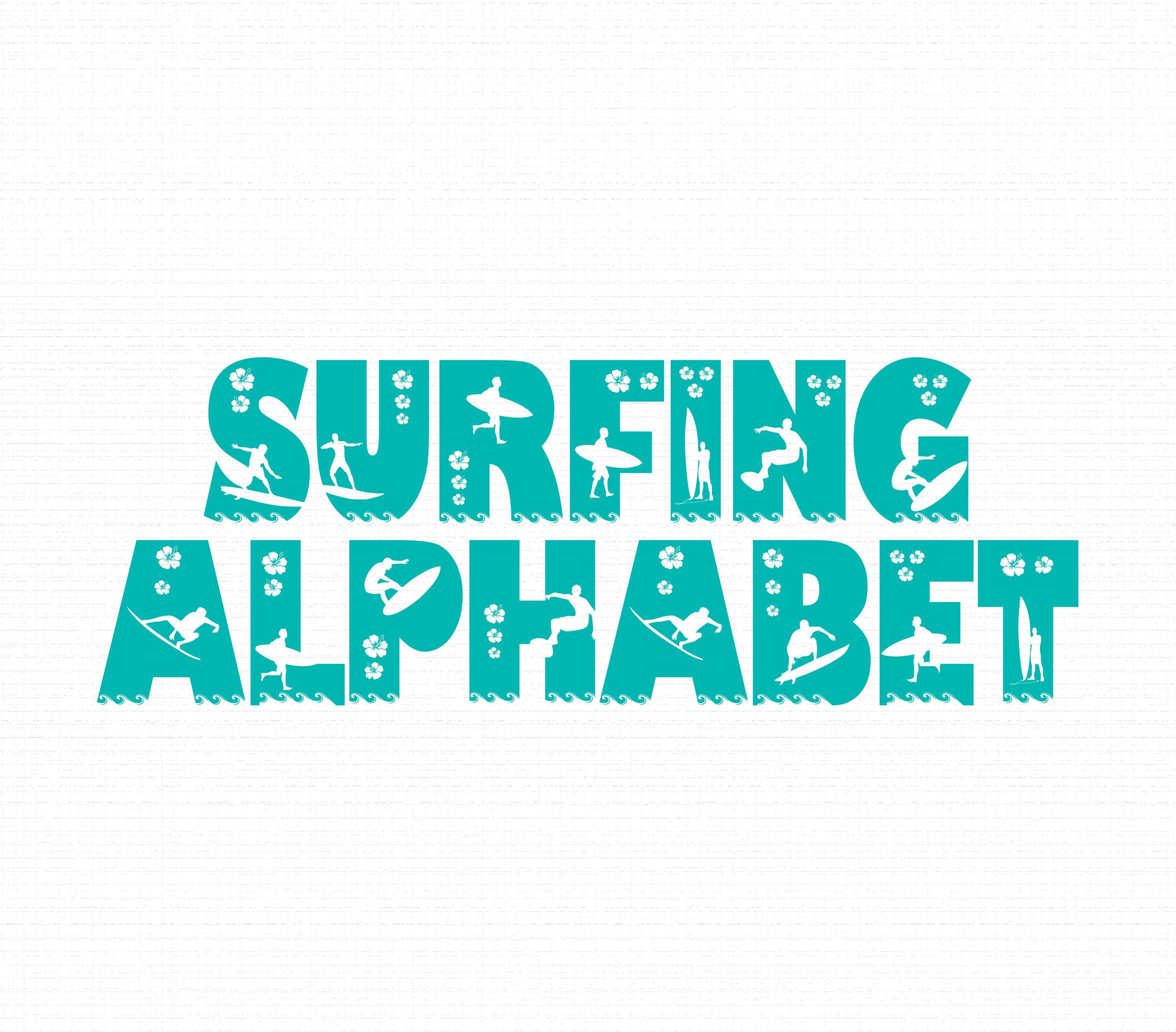 Surfing Font Svg, Surfing Letters Svg Png, Alphabet Font Svg, Surfing ...
