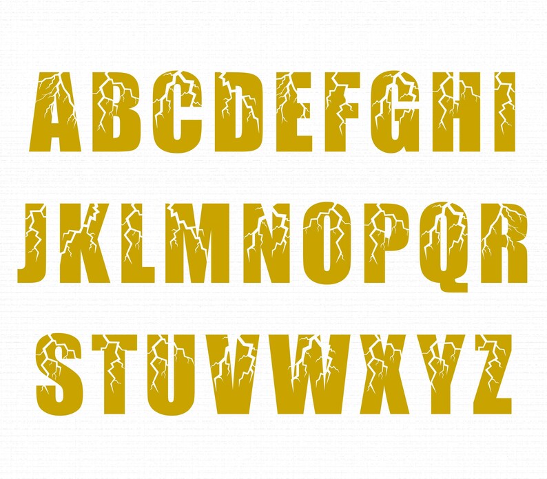 Lightning Font Svg, Lightning Letters Svg Png, Alphabet Font Svg ...