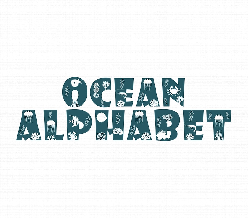 Ocean Font, Thick Display Alphabet (svg, Png, Otf) - Etsy Australia