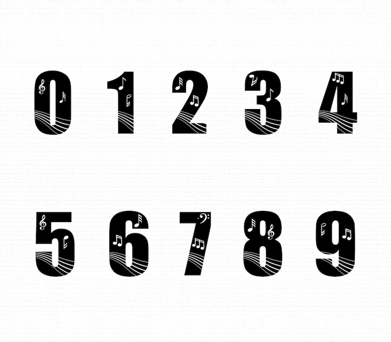 Music Notes Font Svg, Music Notes Letters Svg Png, Alphabet Font Svg ...