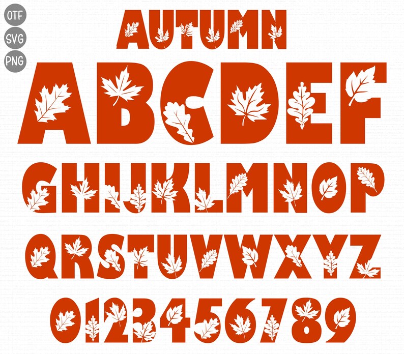 Autumn Font Svg, Autumn Letters Svg Png, Alphabet Font Svg, Autumn ...
