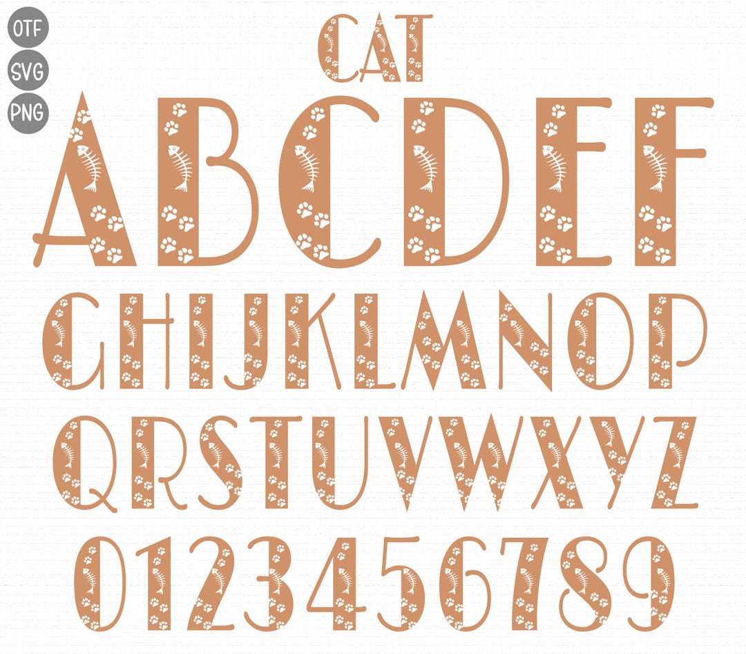 Cat Font Svg, Cat Letters Svg Png, Alphabet Font Svg, Cat Alphabet Svg ...