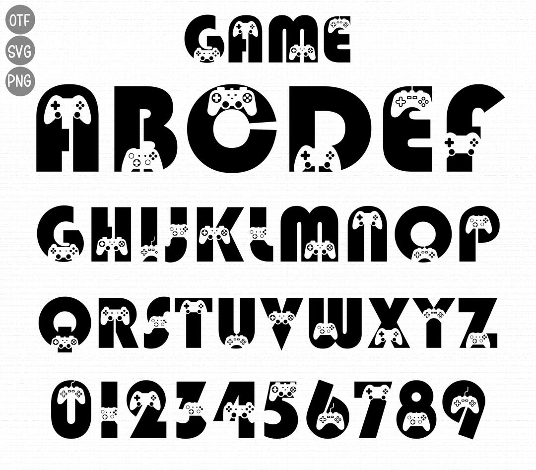 Game Font Svg, Game Letters Svg Png, Alphabet Font Svg, Game Alphabet ...