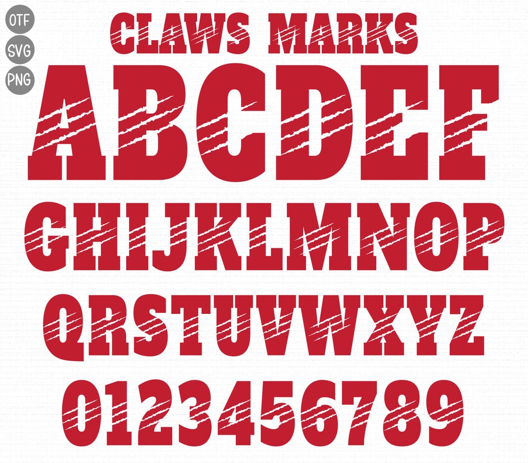 Claws Marks Font Svg, Claws Marks Letters Svg Png, Alphabet Font Svg ...