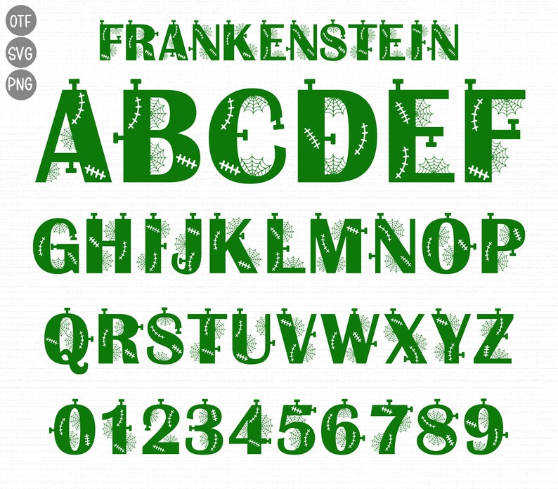 Frankenstein Font Svg, Frankenstein Letters Svg Png, Alphabet Font Svg ...