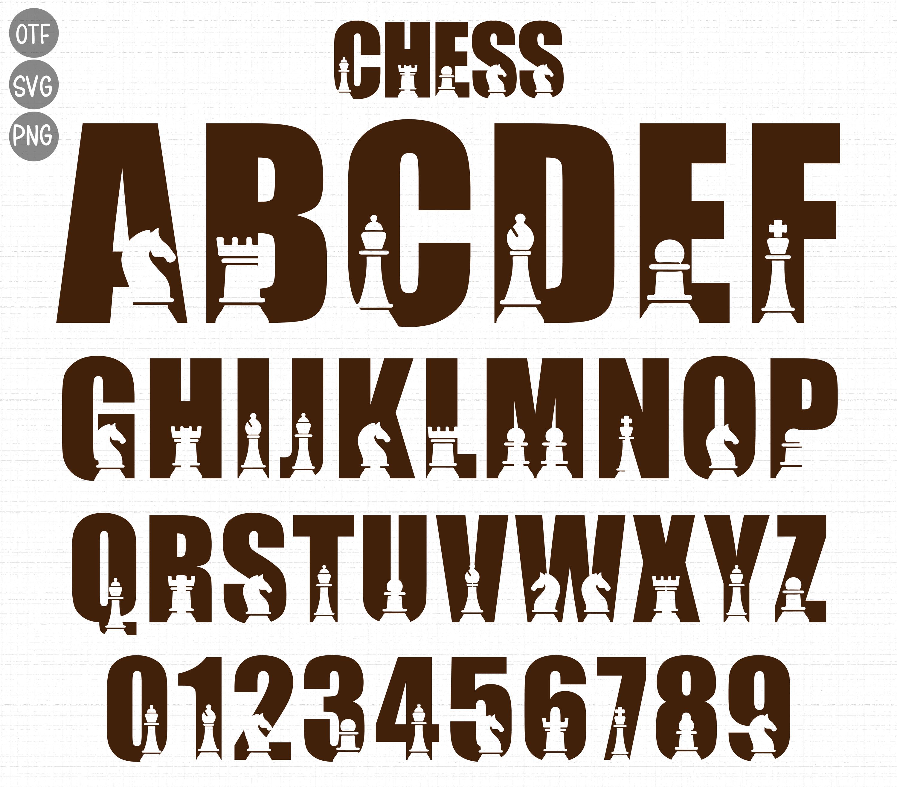 Chess Alphabet Font (svg, Png, Otf) - Etsy