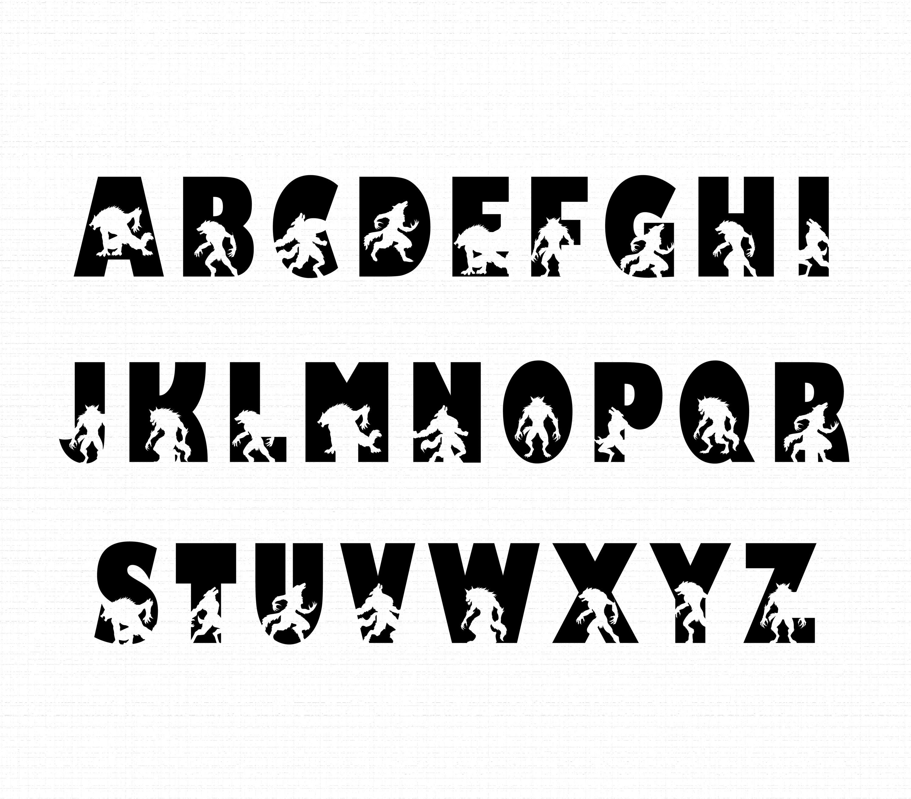 Werewolf Font Svg, Werewolf Letters Svg Png, Alphabet Font Svg ...