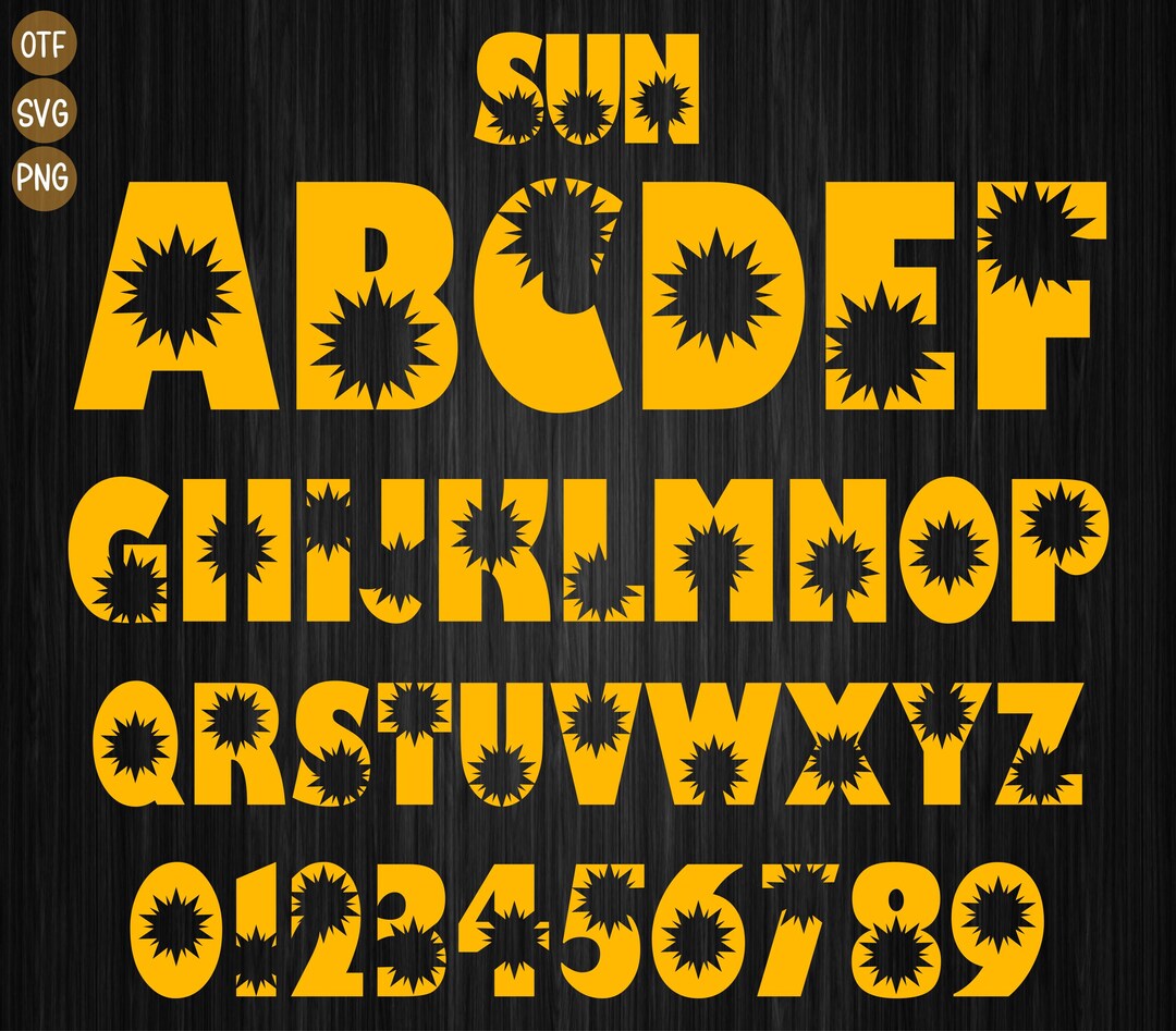 Sun Font Svg, Sun Letters Svg Png, Alphabet Font Svg, Sun Alphabet Svg ...