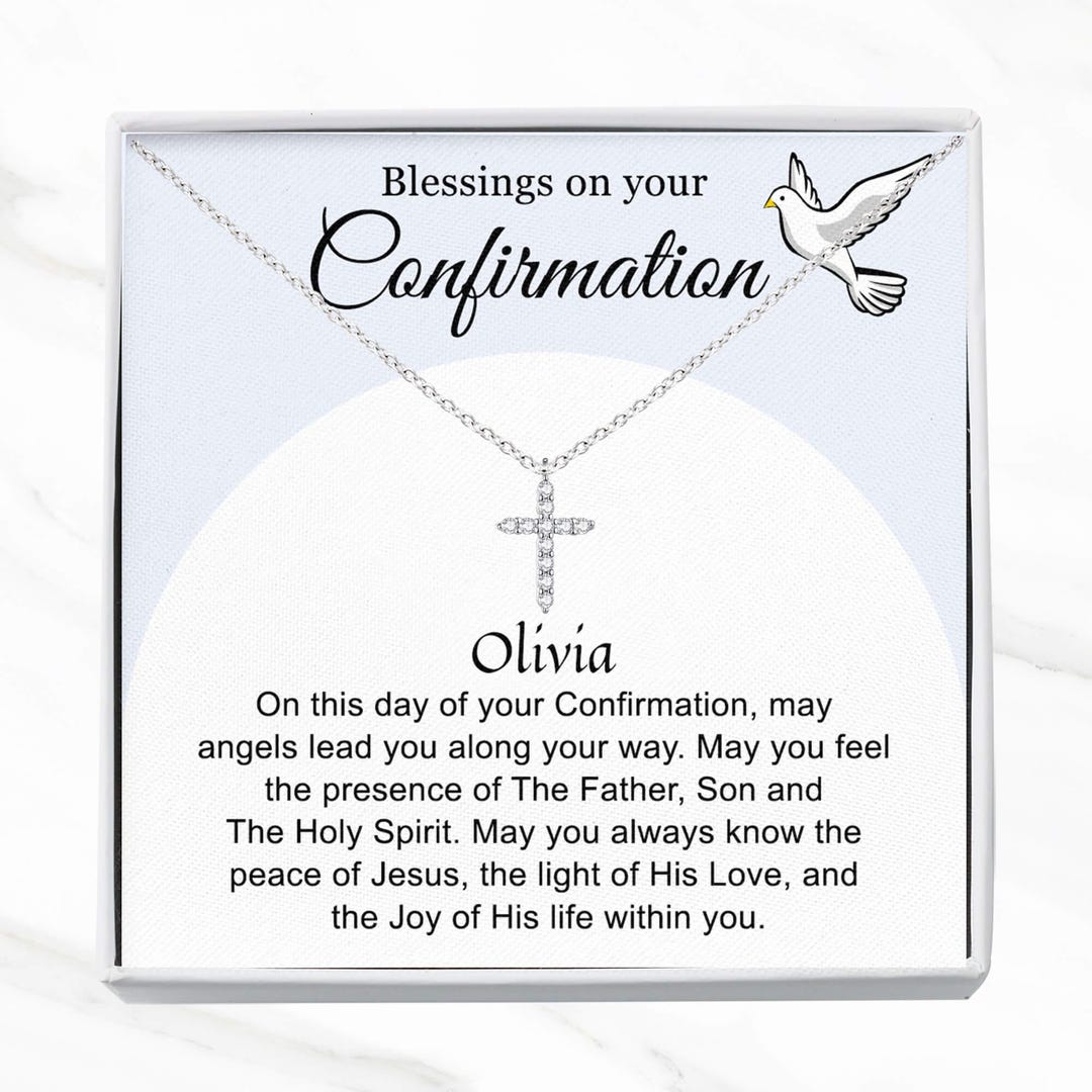 Confirmation Cross Necklace, Confirmation Girl Gift, Catholic ...
