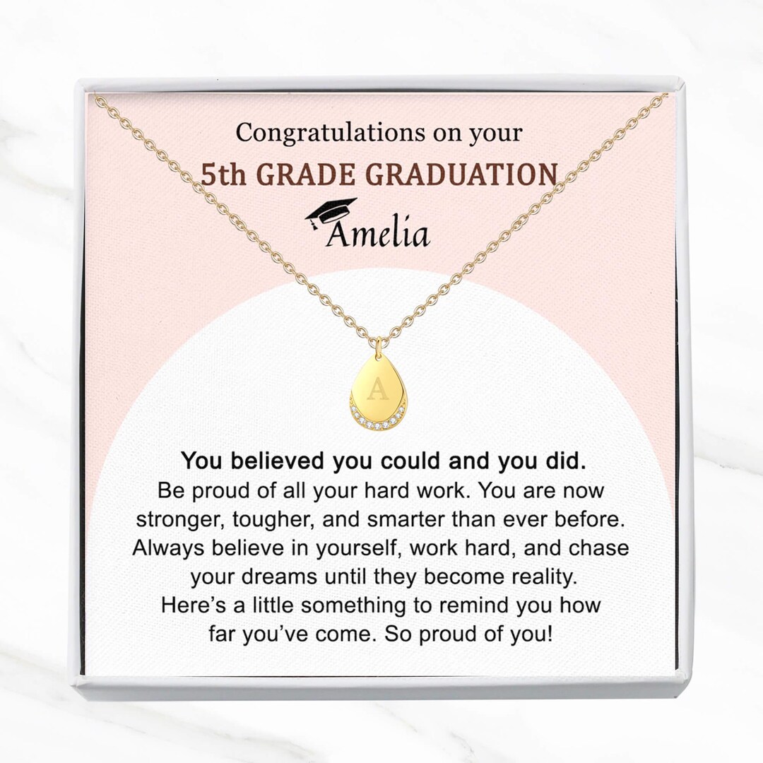 5th Grade Graduation Gift, Graduation Necklace, Elementary School ...