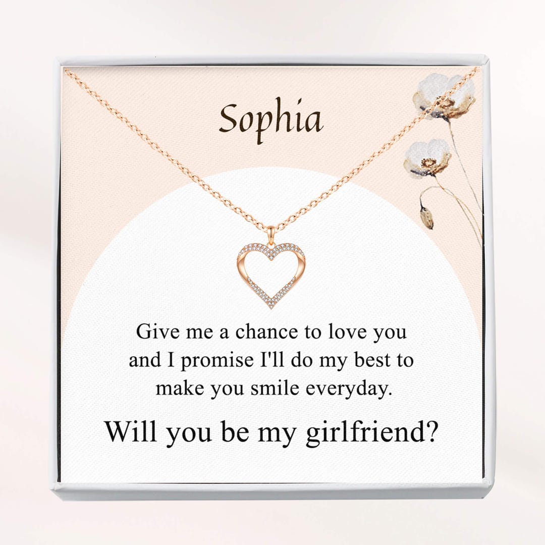 Will You Be My Girlfriend Proposal Necklace, Personalized Girlfriend ...
