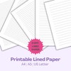 Printable Lined Paper Bundle: College & Wide Rule (PDF, SVG, PNG, Jpeg ...