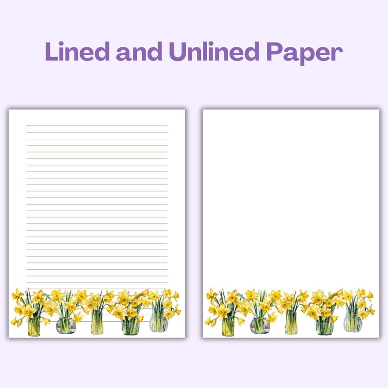 Printable Letter Paper | Printable Writing Paper | Floral Paper | Note ...