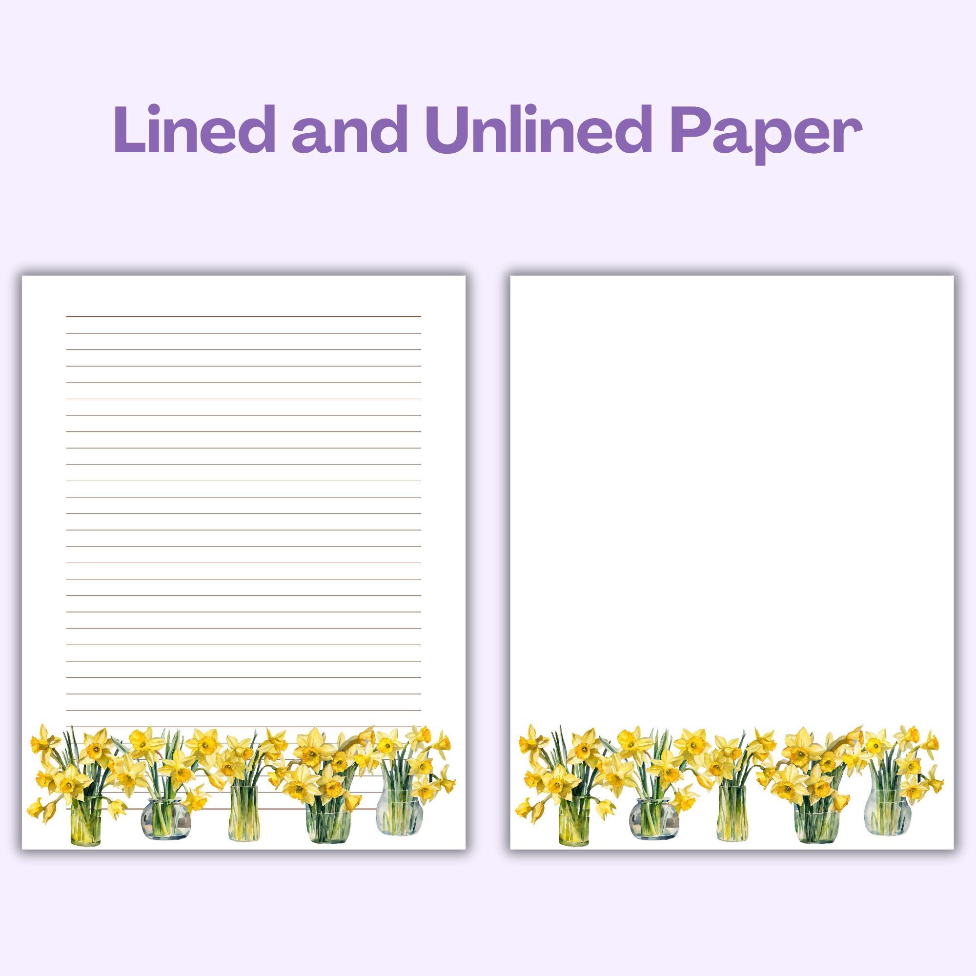 Printable Letter Paper | Printable Writing Paper | Floral Paper | Note ...