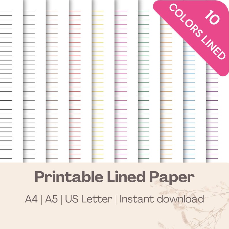 Printable Lined Paper Bundle With 6mm Spacing | Instant Download ...