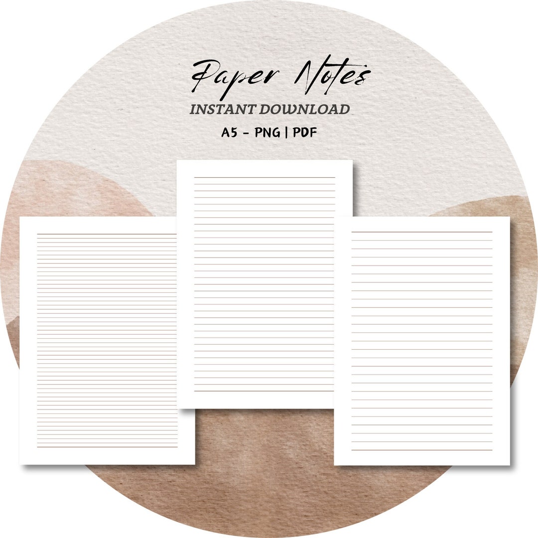 Basic Lined Paper, Paper Notes, Note Page, Writing Paper, Notes Planner ...