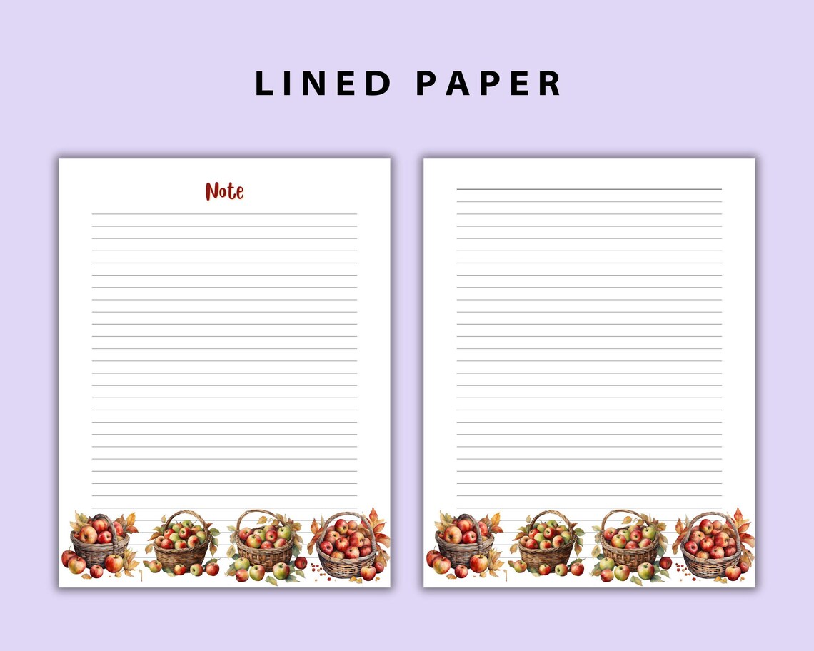Printable Autumn Letter Paper, Autumn Writing Paper, Printable ...