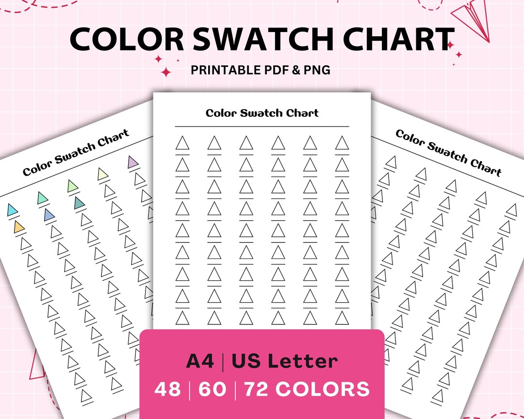 Color Swatch Chart Printable, Blank Color Swatches Sheets PDF, Alcohol ...