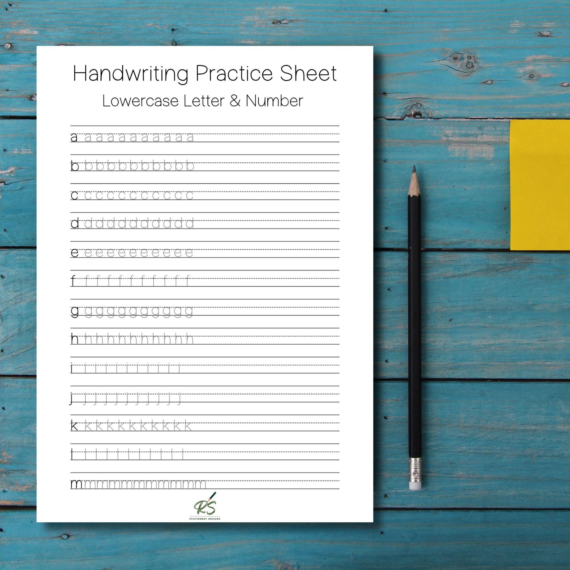 Handwriting Practice Sheets, Printable Handwriting Worksheets, Alphabet ...